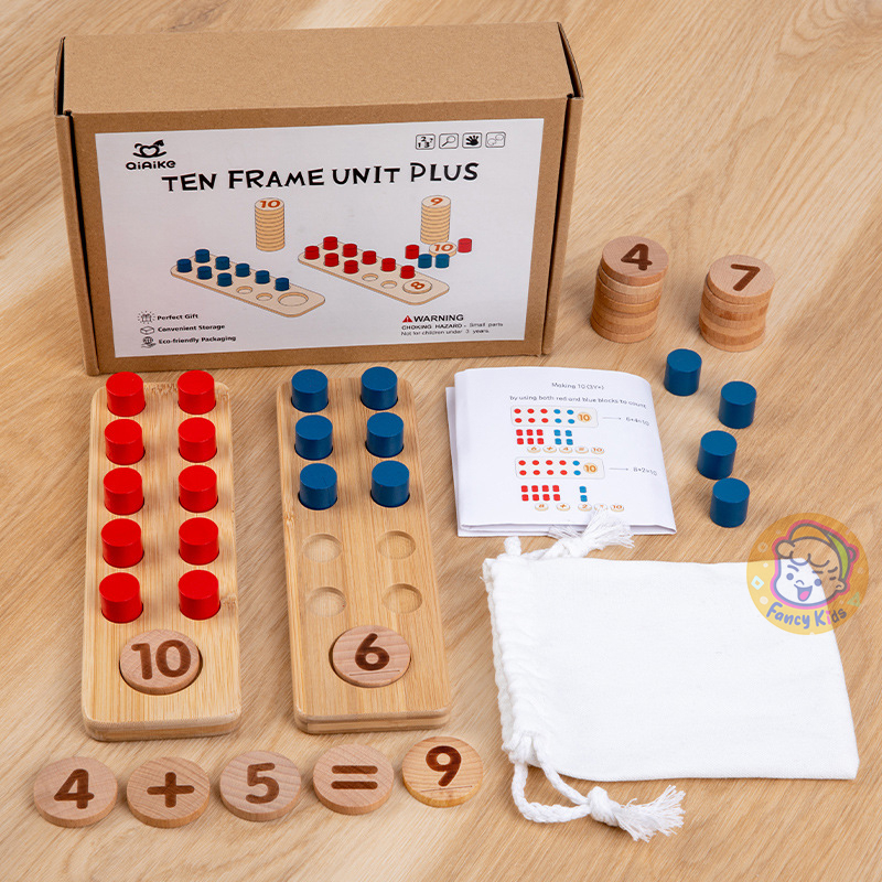 Montessori Math Counting Pegs/Early Math Learning Wooden Toy/Ten Frame ...