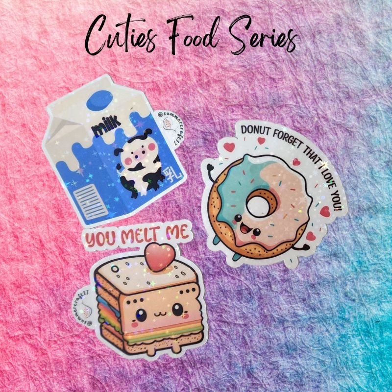 Cuties Food holographic sparkly waterproof sticker | Shopee Malaysia