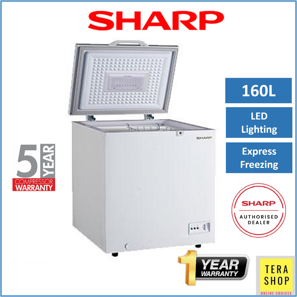 【FREE SHIPPING】Sharp SJC168 160L Chest Freezer Peti Seuk Beku | Shopee ...