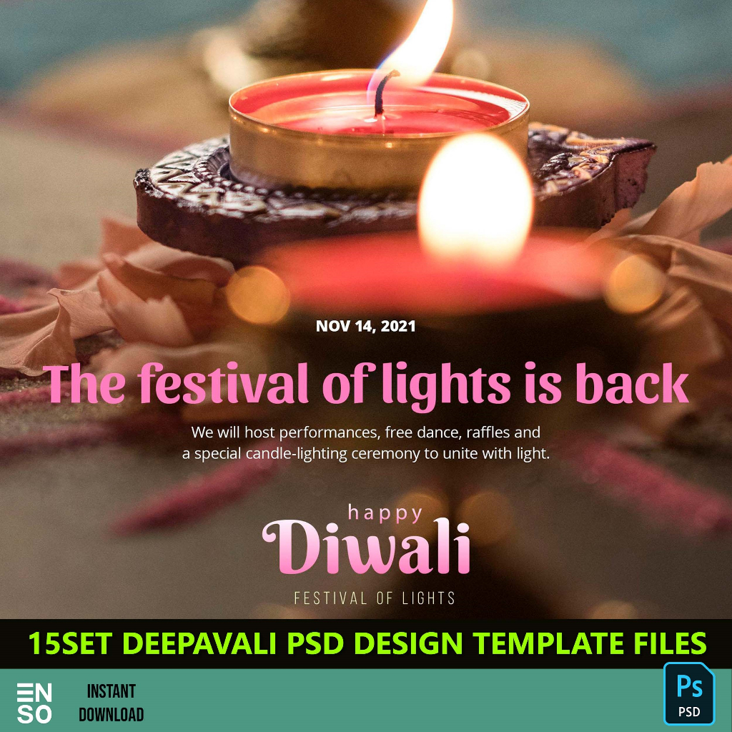 15-Set Deepavali PSD Post Template | High Quality Editable PSD Post ...