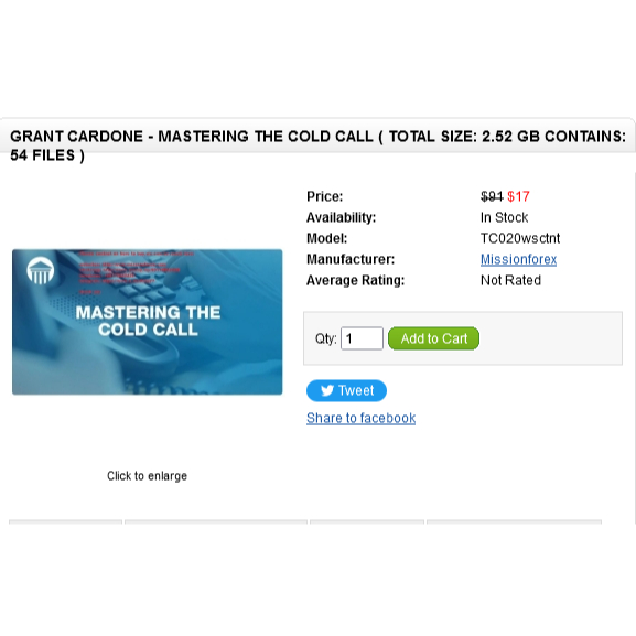 Grant Cardone - Mastering the Cold Call ( Total size: 2.52 GB Contains ...