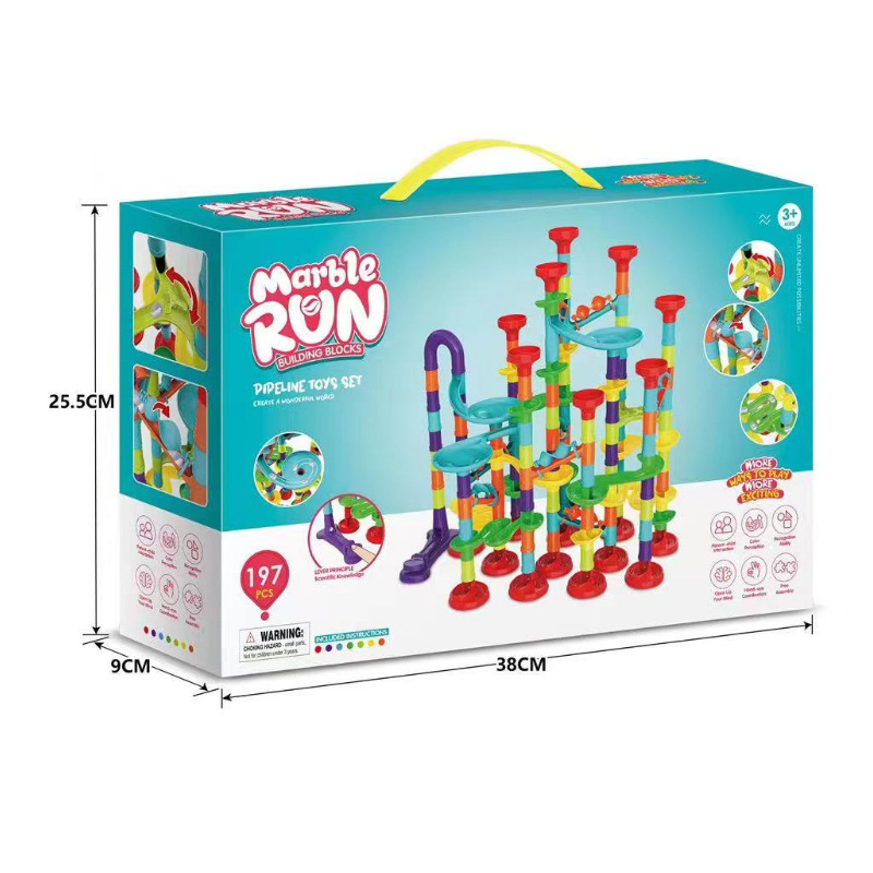 Marble Run Race Track Building Blocks Kids 3D Maze Ball Roll Toy DIY ...
