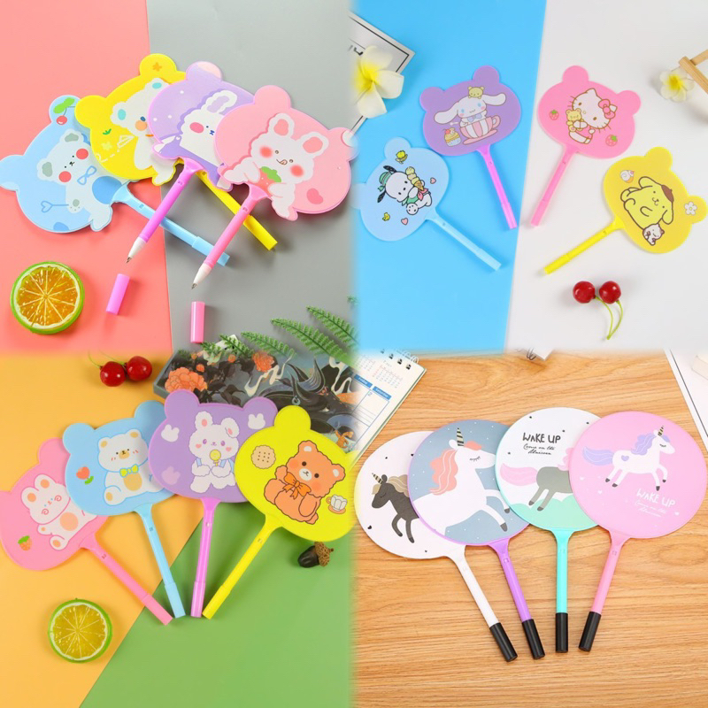 Assorted Design Hand Fan Pen Cute Pen Kipas Pen Doorgift Murah Hadiah ...