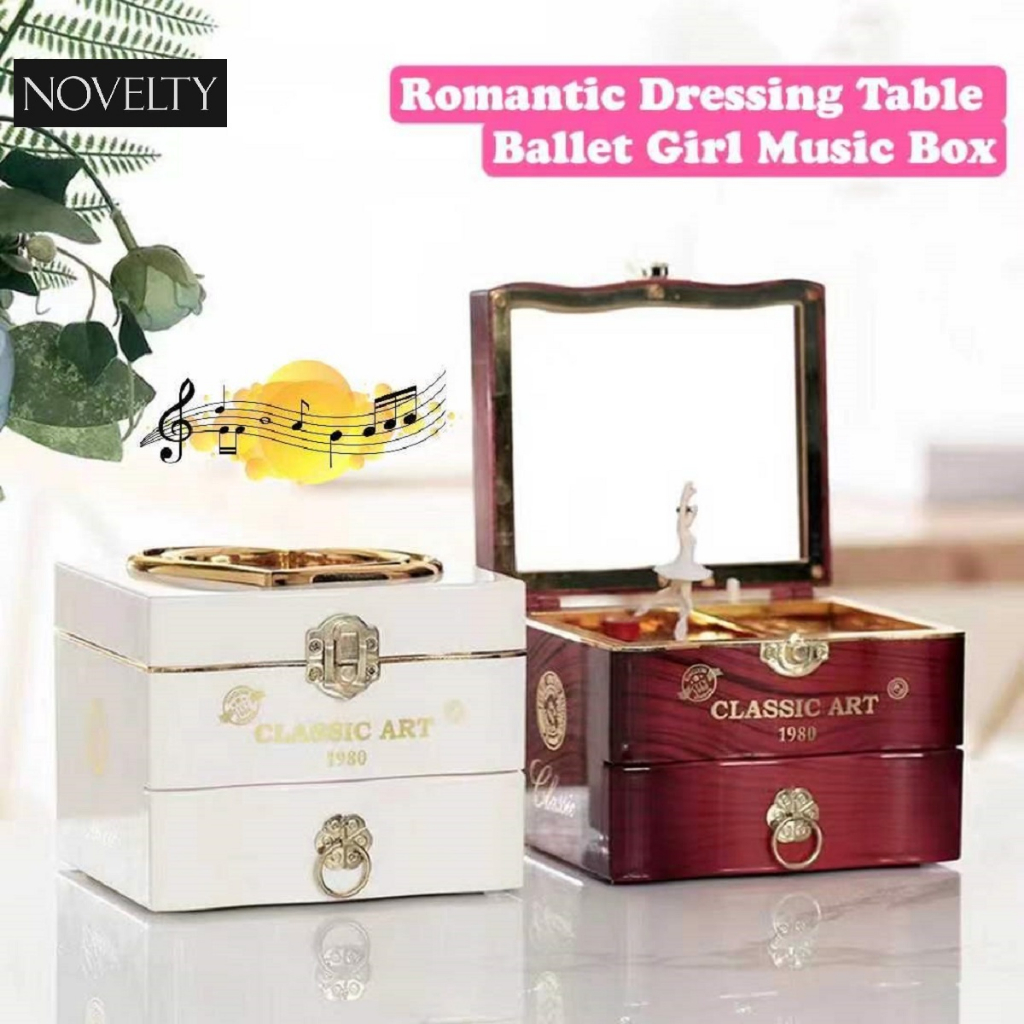 Romantic Dressing Table Balle Girl Music Box Kotak Muzik Jewelry ...
