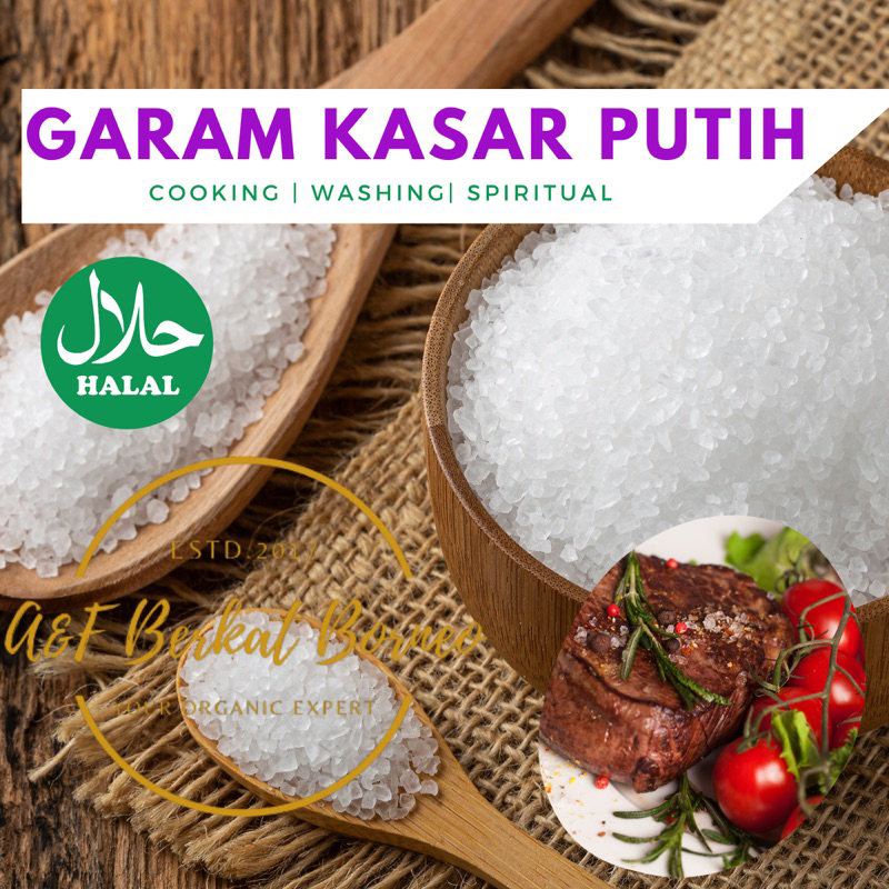 GARAM KASAR PUTIH-500Gram/COURSE SALT/Muslim Seller💯/Garam Masak/Masak ...