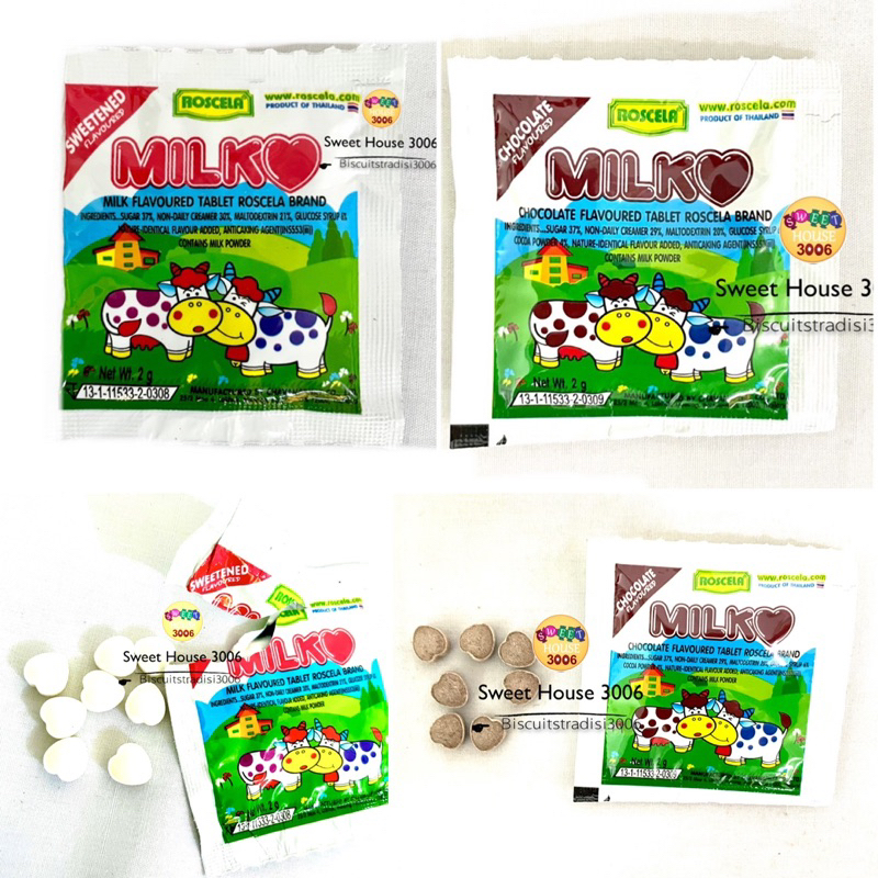 2g x 4pkt Roscela Milko Chocolate Milk Tablet Candy Childhood Snacks ...