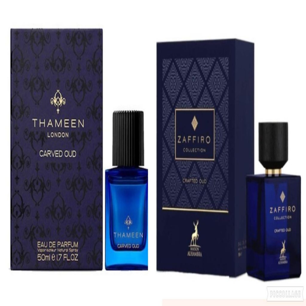 Zaffiro Collection Crafted Oud Perfume EDP 100ml by Maison Alhambra Inspired by Thameen Carved ...