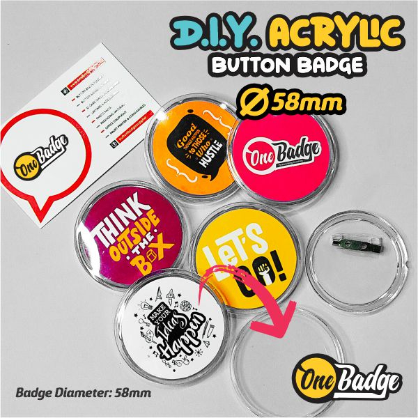 Bahan Butang Lencana Akrilik | DIY Acrylic Button Badge Material ...
