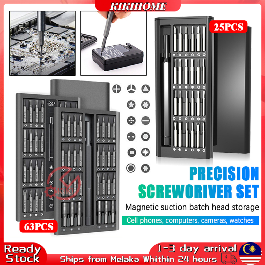 25/63Pcs Screwdriver Set Precision Mini Screwdriver Bit Set Magnetic ...