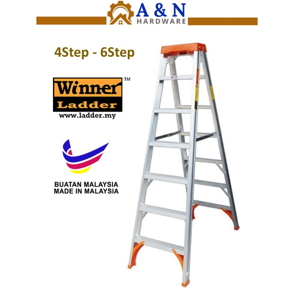 Winner Brand 4-Step / 5-Step / 6-Step Heavy Duty Aluminium Double Sided ...