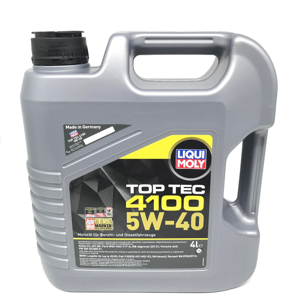 LIQUI MOLY TOPTEC 4100 5W-40 ENGINE OIL 4L/4LITRE | Shopee Malaysia