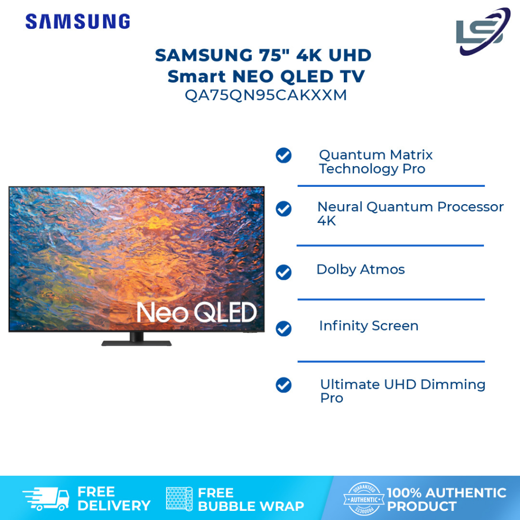 SAMSUNG 75" 4K UHD Smart NEO QLED TV QA75QN95CAKXXM | Infinity One ...