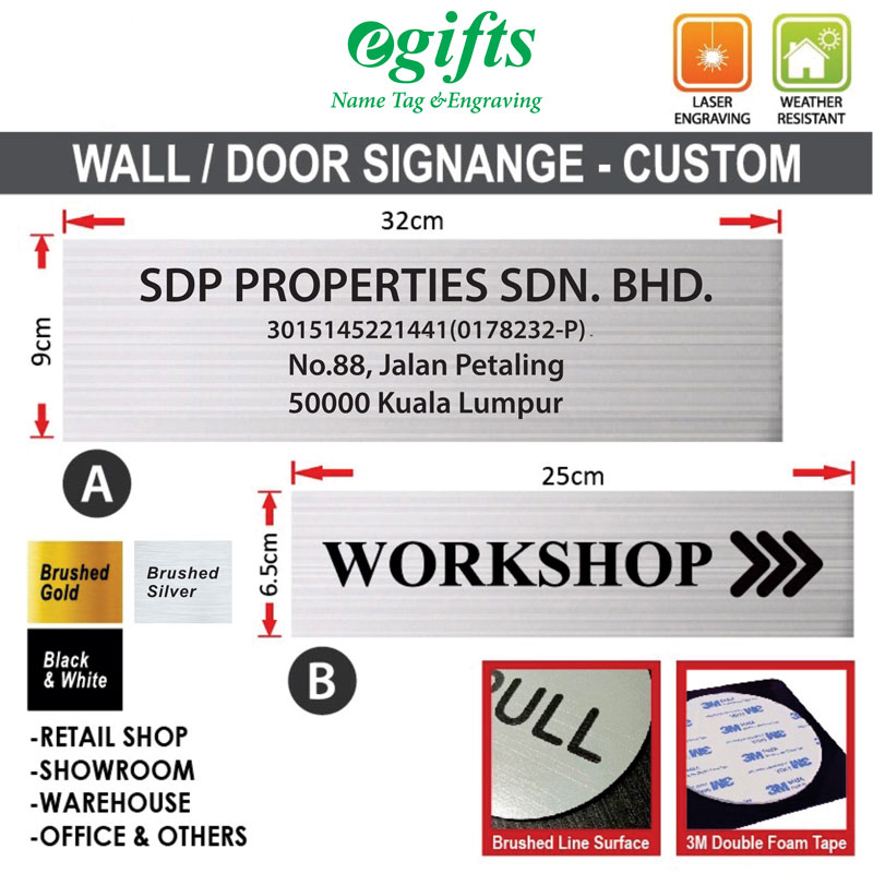 DOOR / Wall Signage Assorted Color Plate- Large Size A & B [Office ...