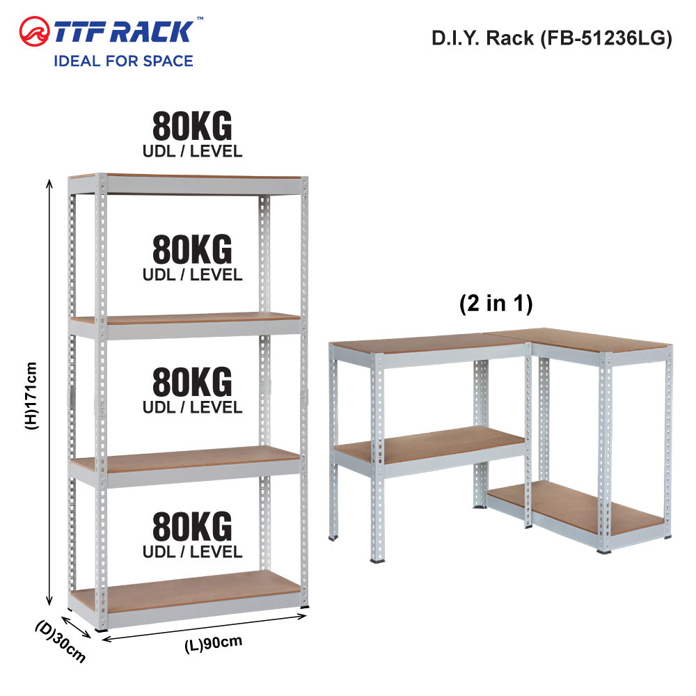 KOL PICK - TTF Rack™️ DIY RACK 2 in 1 Height 140-171cm/ Boltless Rack ...