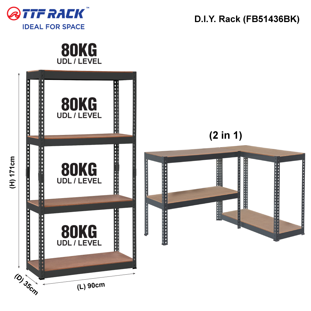 KOL PICK - TTF Rack™️ DIY RACK 2 in 1 Height 140-171cm/ Boltless Rack ...