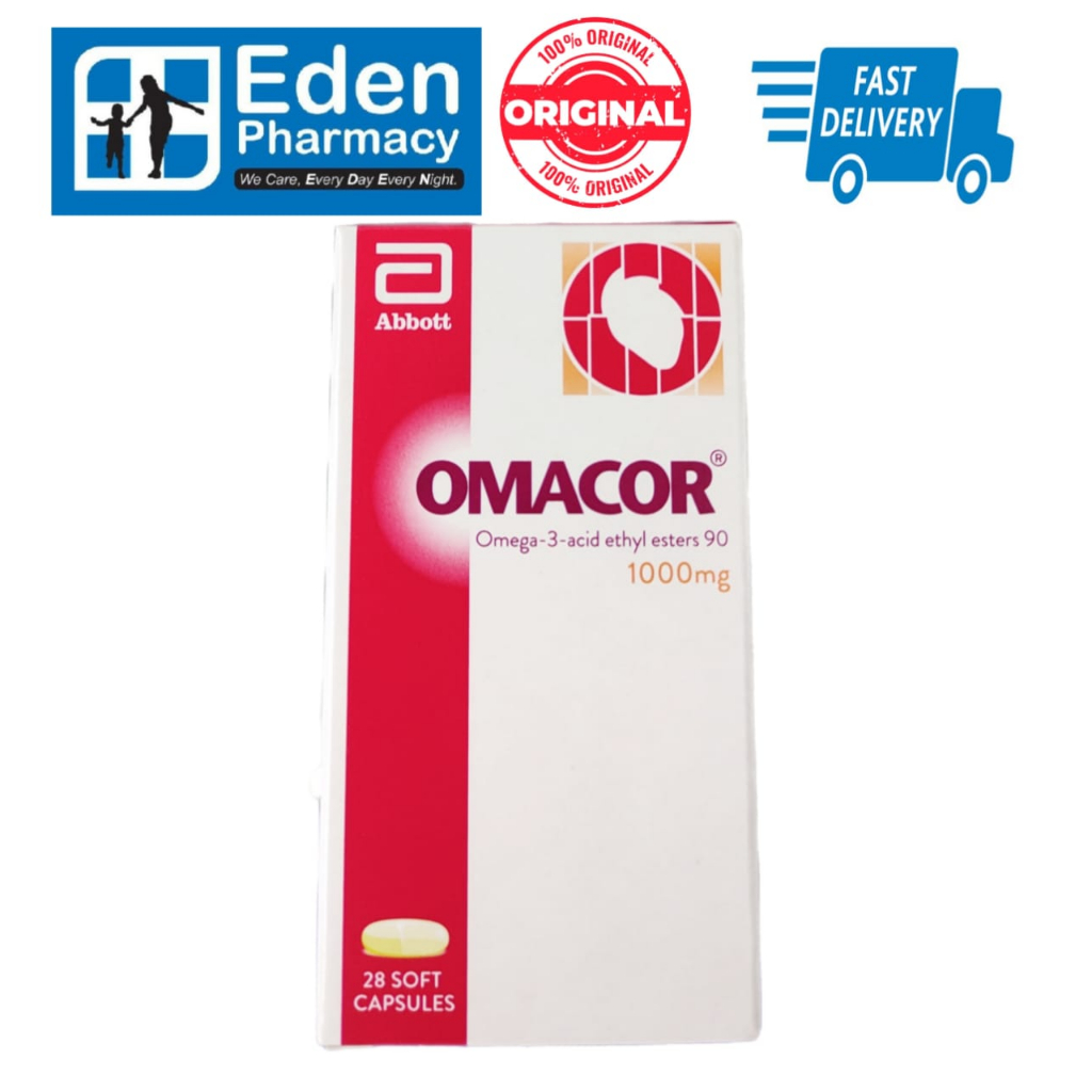 Abbott Omacor Omega-3-acid ethyl esters 90 fish oil ( 28's ) | Shopee ...