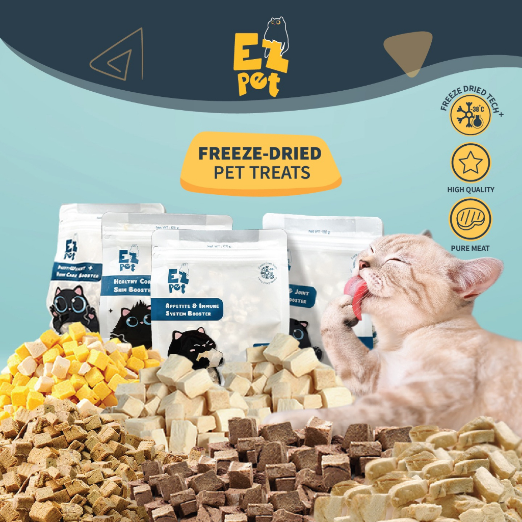 EZPET🐱【Freeze Dried Pet Treats】Premium Booster Cat Food Dog Food Freeze Dried Treats Pet Treats ...