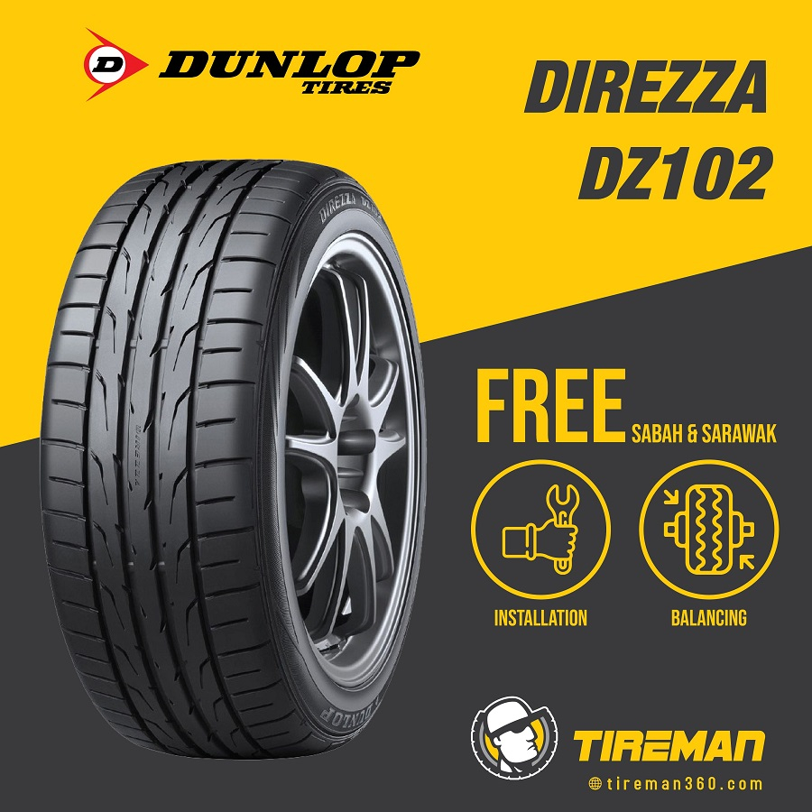 (Year 22) Dunlop Direzza DZ102 Tyre 275/30R19 Inch Tayar Tire (FREE INSTALLATION/Delivery) SABAH ...