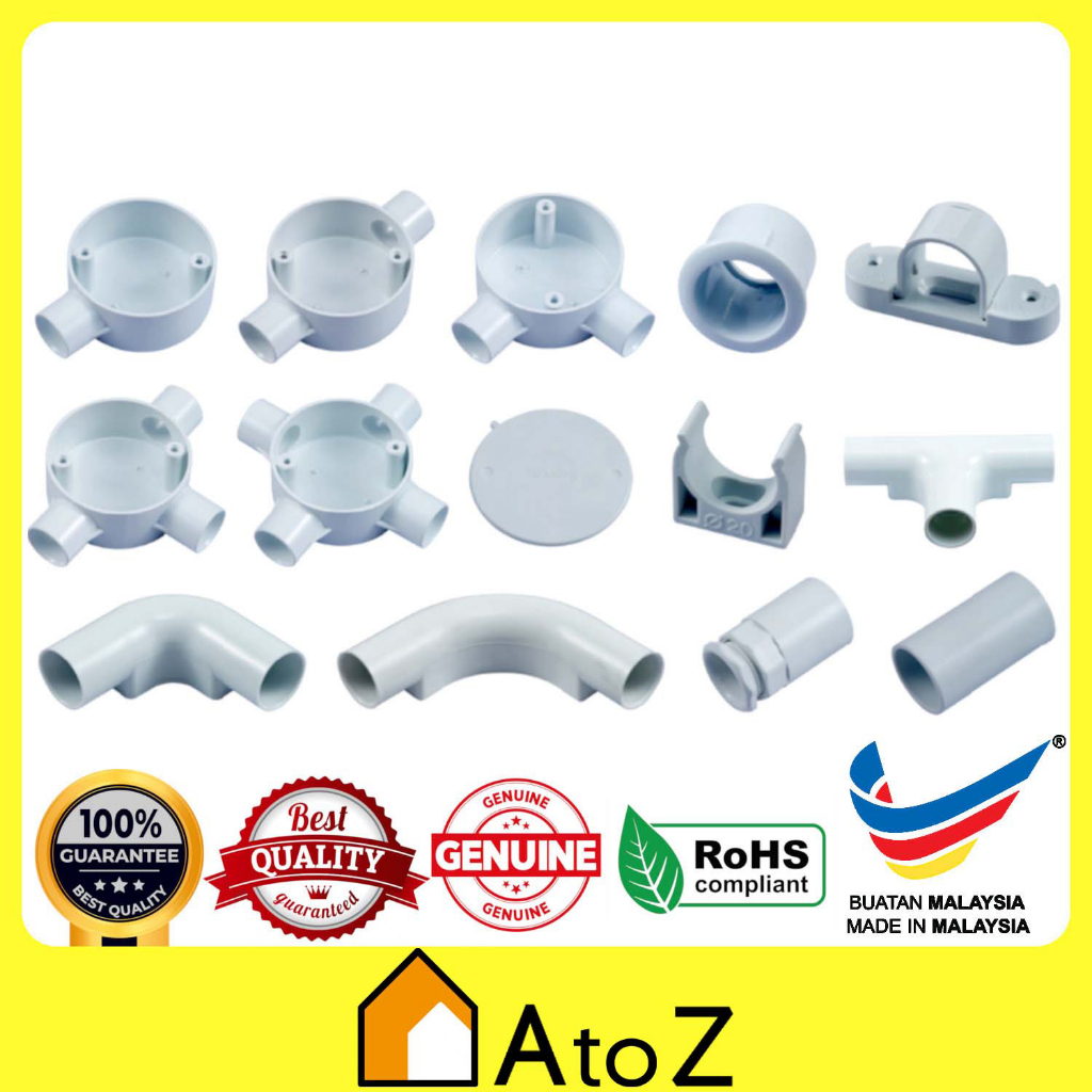 WIRING PVC ACCESSORIES 3/4" (20MM) 1" (25MM) READY STOCK PVC Conduit ...