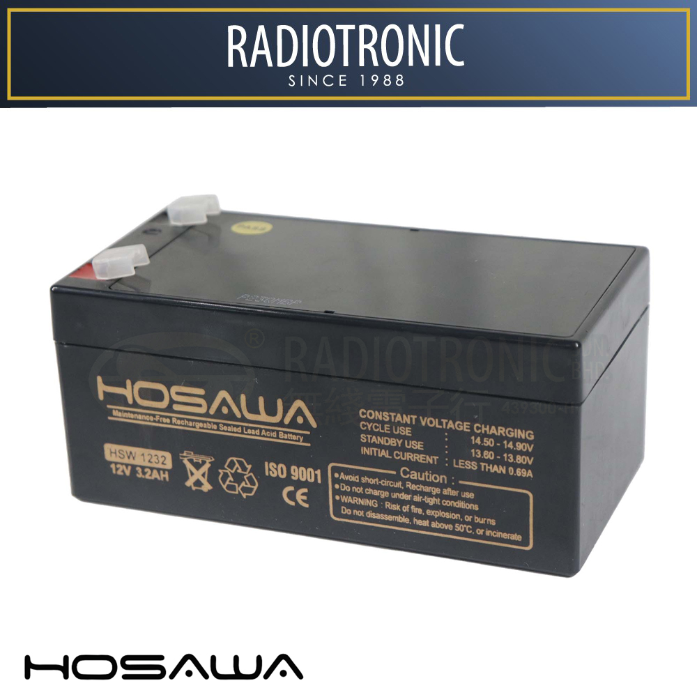 HOSAWA HSW1232 12V 3.2AH SEALED LEAD ACID BATTERY | Shopee Malaysia
