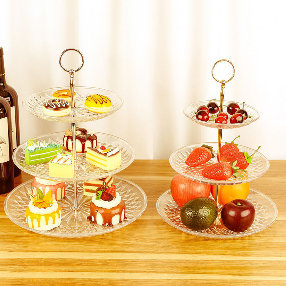 Acrylic 3 Tier Transparent Dessert Tray Raya Party Cake Stand Fruit ...