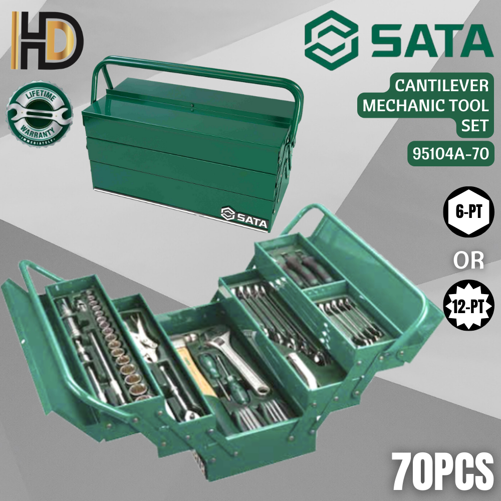 SATA 70 pcs Cantilever Mechanic Tool Chest & Tray Set, DR.1/2″, 12PT ...