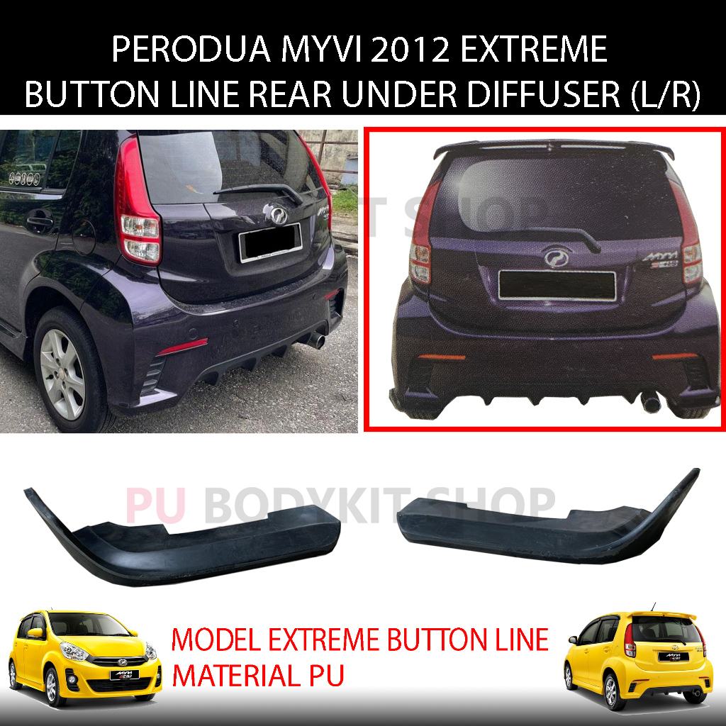 PERODUA MYVI 12 EXTREME BUTTON LINE REAR UNDER DIFFUSER (L/R ...