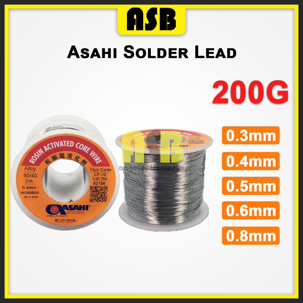 (1pc) 200 gram / 200 g ASAHI Solder Lead 0.3mm / 0.4mm / 0.5mm / 0.6mm / 0.8mm | Shopee Malaysia