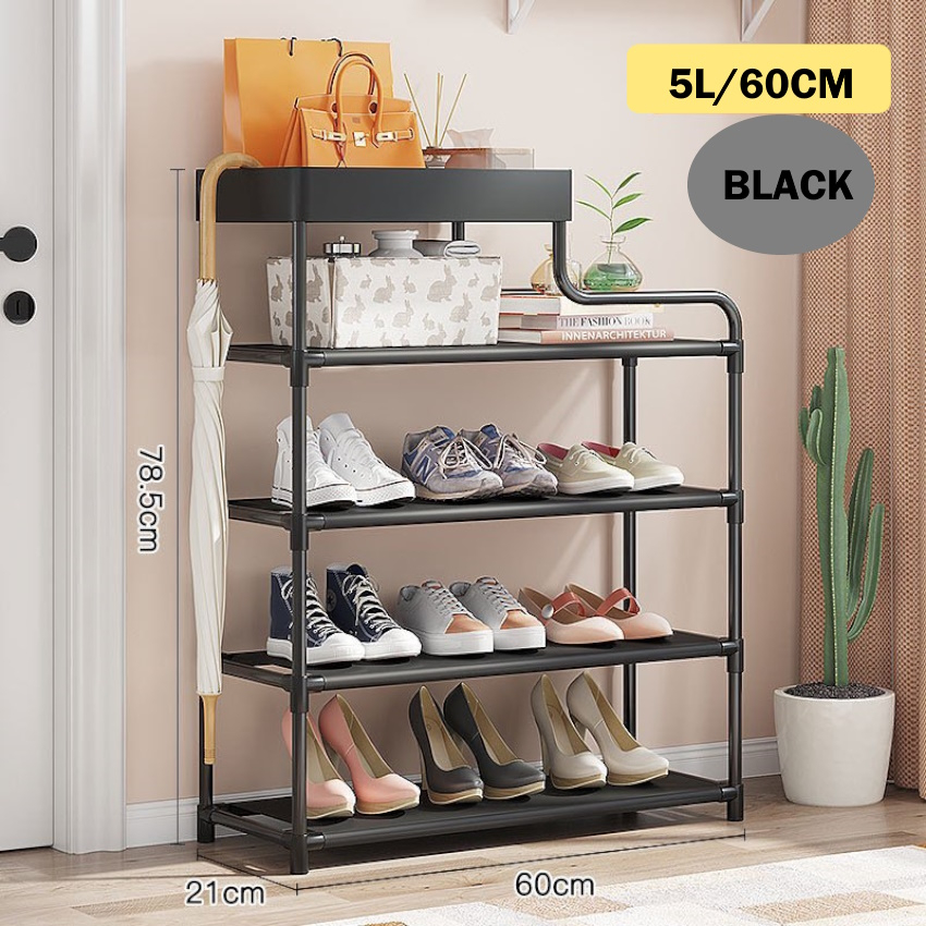 4, 5, 6 Layer Shoe Rack Shoe Shelf With Storage Tray Almari Kasut ...