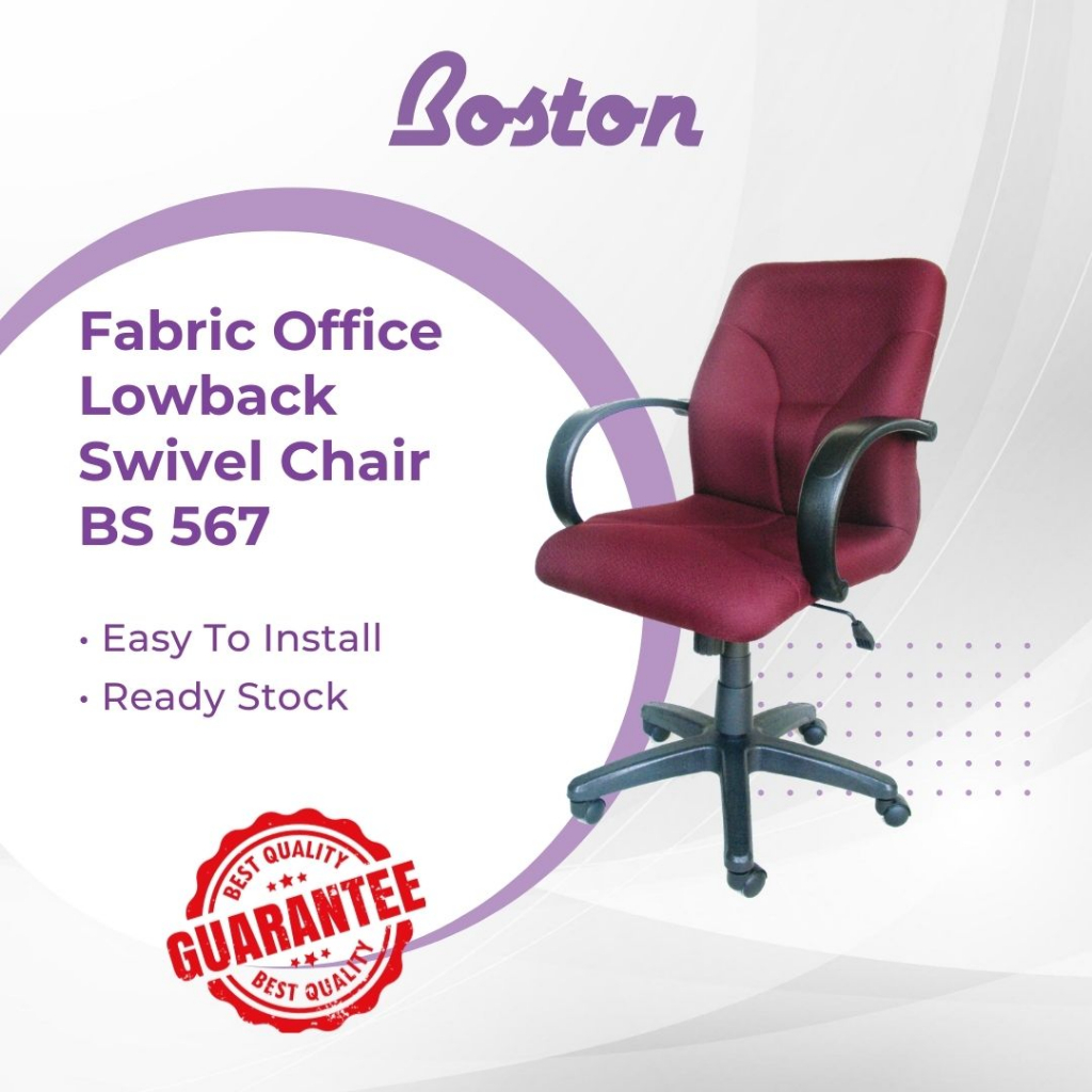 Boston Swivel Executive Office Lowback Chair (BS 567) - Fabric Chair ...