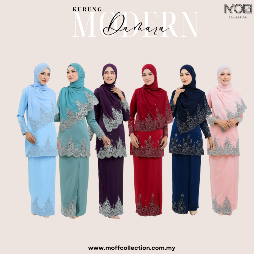 NEW DESIGN !! Kurung Moden Damara TANPA SHAWL In 6 Colour I Kurung ...
