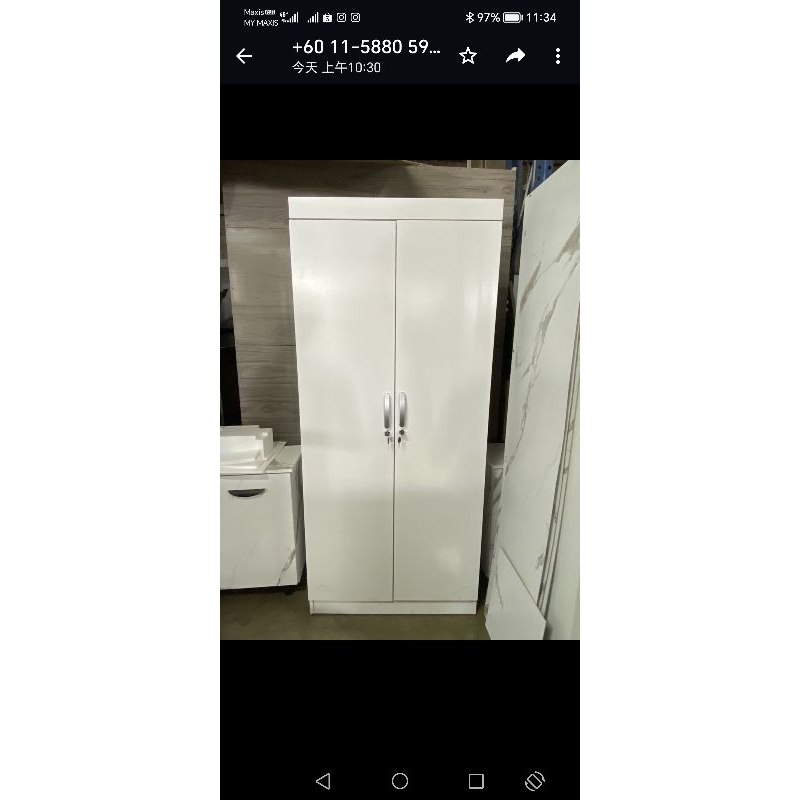 [With2Locks][180cm x80cm] CozyNetz 2 Door Wardrobe With Locks And ...