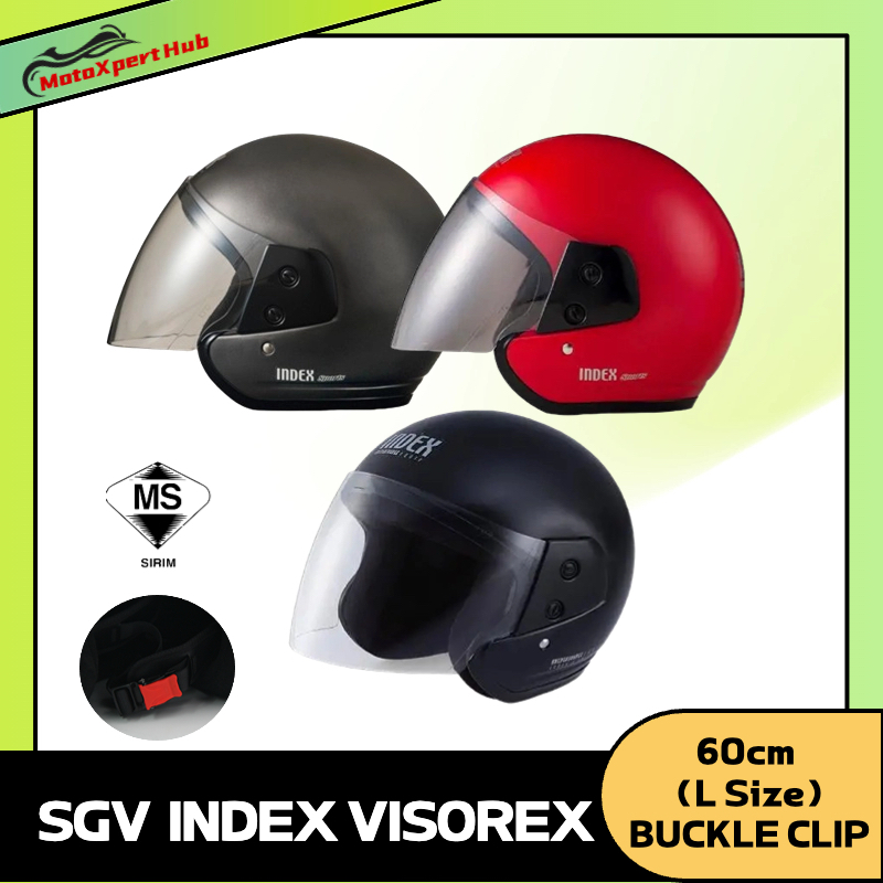 SGV Index Visorex Helmet sgv LTD topi keledar grey black red 60cm ...