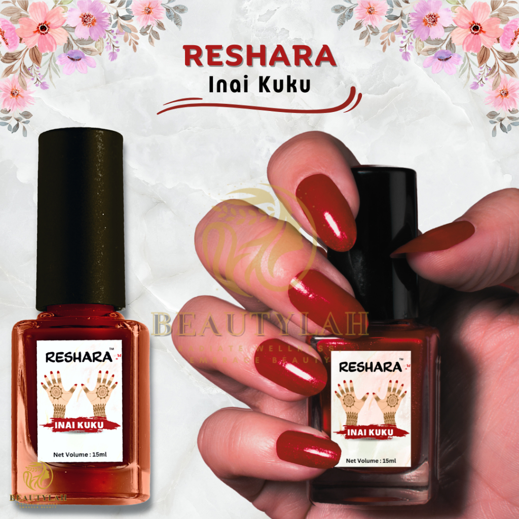 Reshara Inai Kuku Mesra Wudhuk dan Sah Solat Cherry Red Inai Celup Nail ...