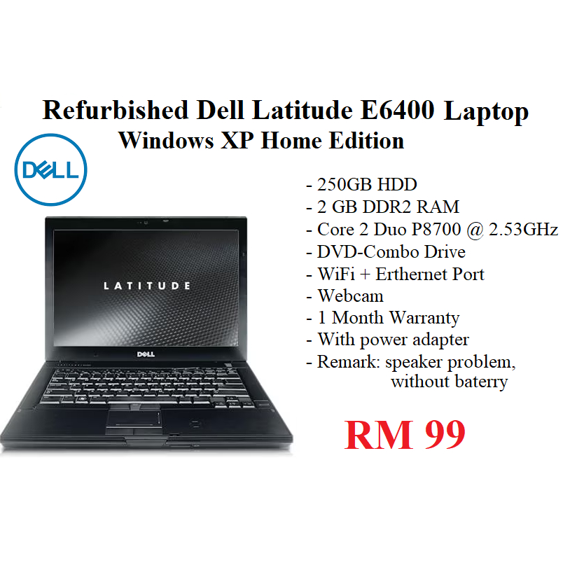 REFURBISHED DELL LATITUDE E6400 LAPTOP WINDOWS XP HOME EDITION | Shopee ...