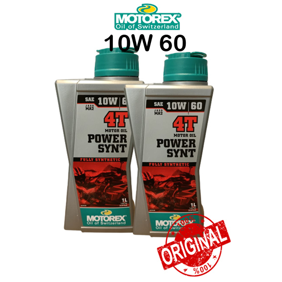Minyak Hitam 4T MOTOREX POWER SYNT 10W60 Engine Oil Liter 1L Fully ...