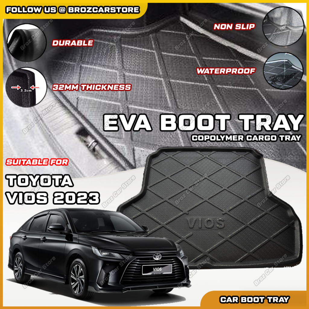 📥 For Toyota Vios 2023 EVA Copolymer Car Boot Tray Luggage Cargo Trunk ...