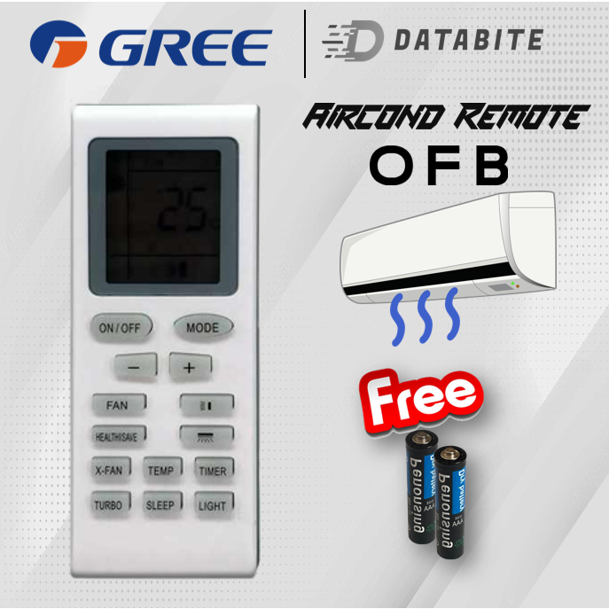 Alat Kawalan Jauh Penghawa Dingin Gree Aircond Remote KT-GR01 OFB Sharp Fujiaire Sanyo ...