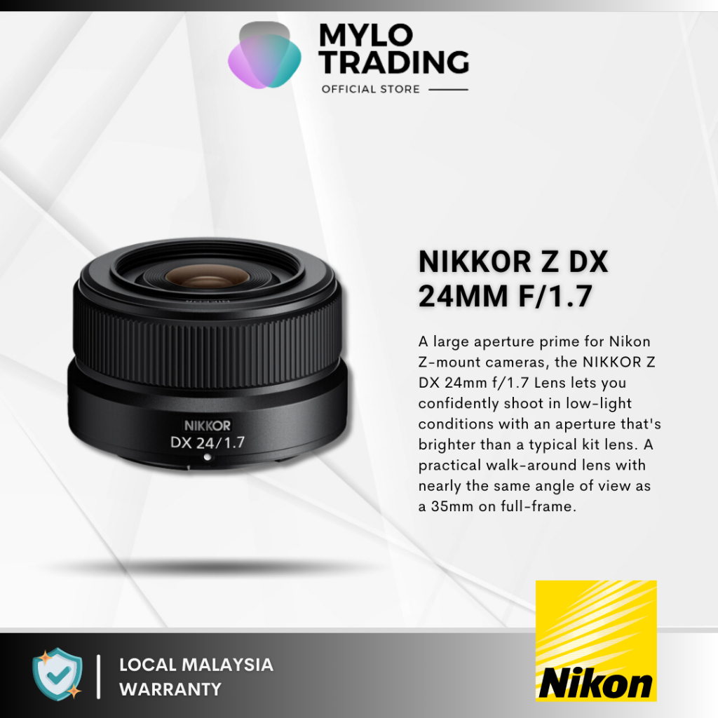 Nikon NIKKOR Z DX 24mm f1.7 Lens for Nikon Z8 & Z6II & Z5 & Z30 & Z FC & Z7II & Z50 & Z9 ...