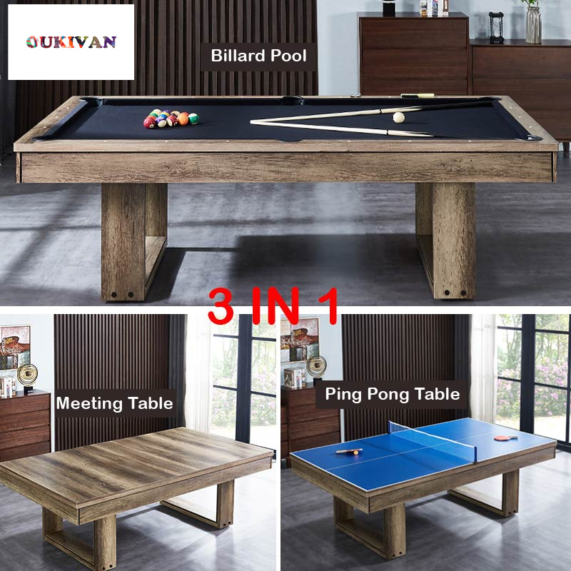 3IN1 Billiard Snooker Snuker Pool Table+Ping Pong+Meeting Table (Free ...