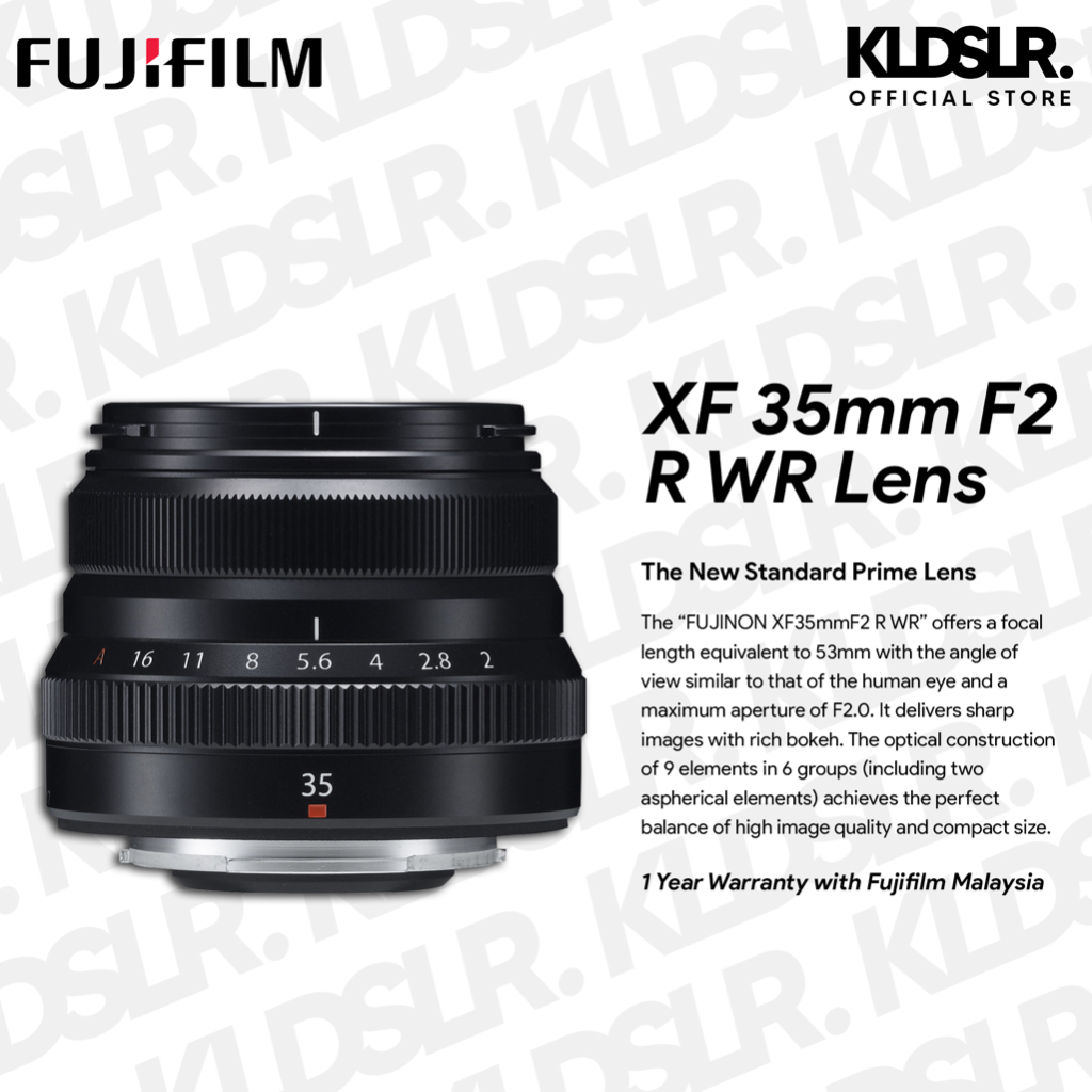 Fujifilm XF 35mm f2 R WR Lens - FU352B / FU352S For Fujifilm XT3 XT4 XT20 XT30 XT30 II XT200 ...