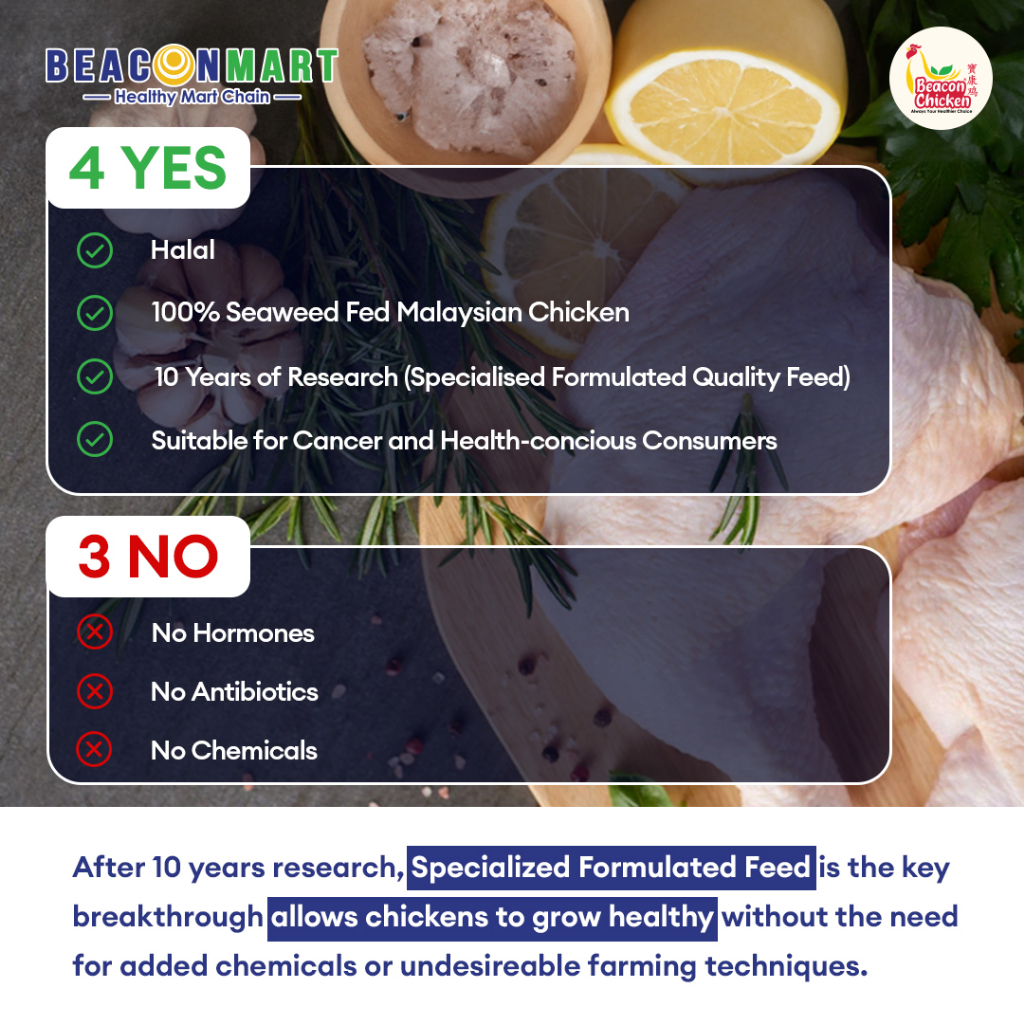 [Beacon Mart] HALAL Seaweed Whole Chicken Fresh Frozen | 1.5KG - 2.5KG ...