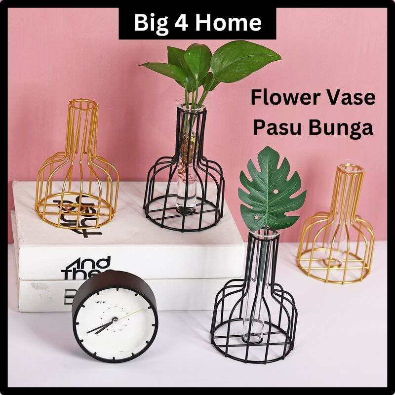 Nordic Aesthetic Gold Flower Vase Metal Vase Ornaments Living Room ...