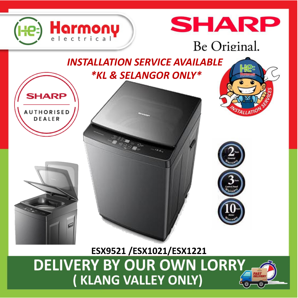 (FREE DELIVERY +INSTALL KL) SHARP 9.5kg/ 10.5kg/ 12.5kg Washing Machine ...