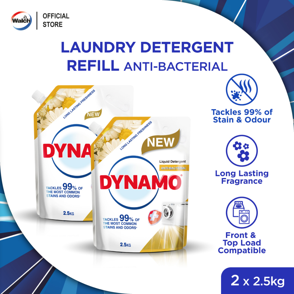 [TWIN PACK] DYNAMO Laundry Detergent Anti-bacterial 2.5kg Refill ...