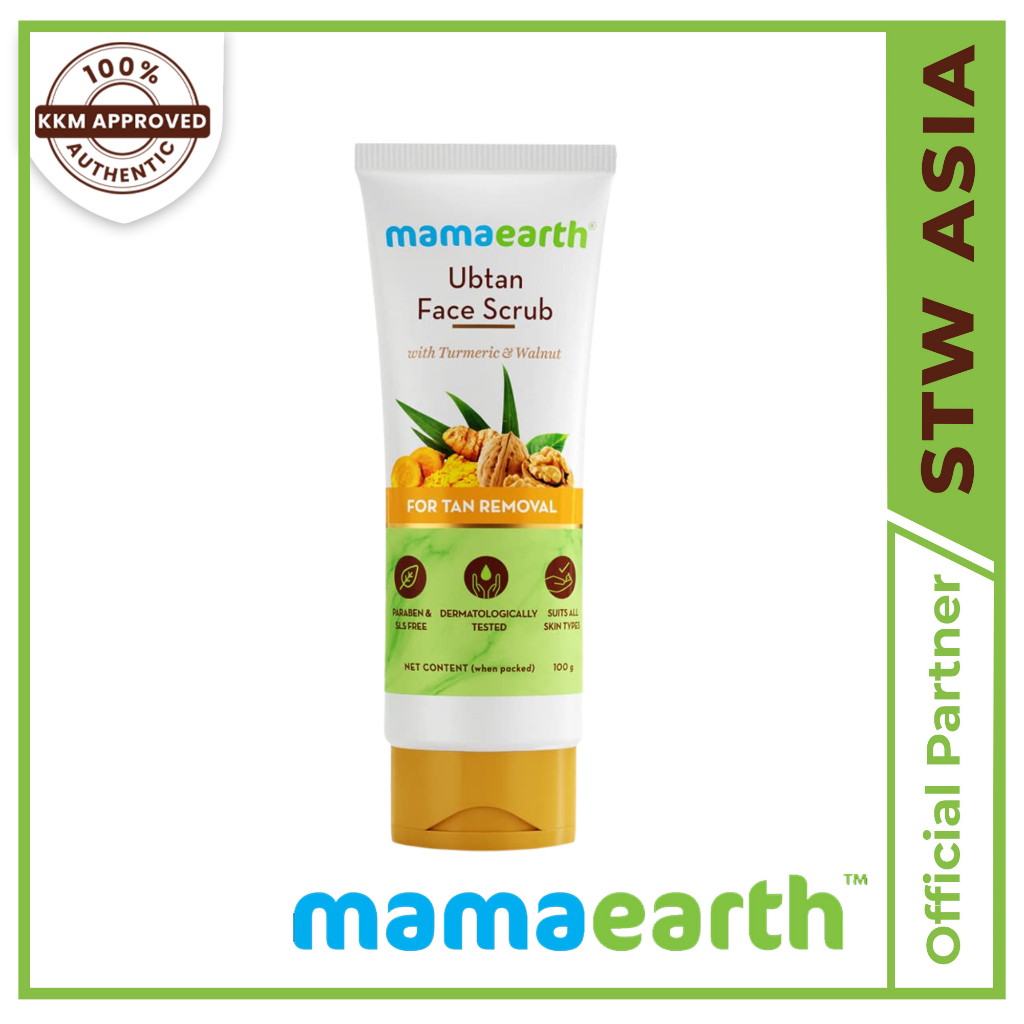 Mamaearth Tan Removal Ubtan Face Scrub with Turmeric and Walnut, 100gm | Shopee Malaysia