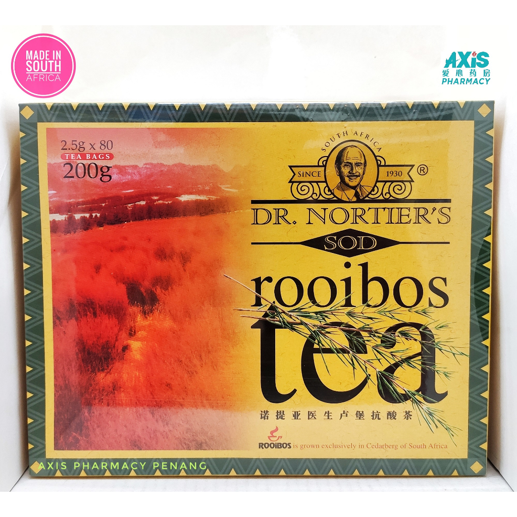 DR. NORTIER'S ROOIBOS TEA 2.5G X 80 TEA BAGS SUPER-OXIDE DISMUTASE (Exp ...