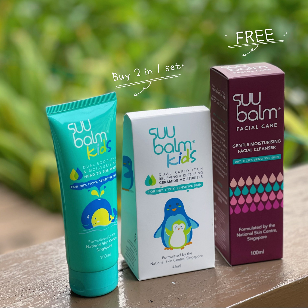 Suu Balm Kids Head to Toe Wash 100ml & Suu Balm Kids Dual Rapid Itch Relieving and Restoring ...