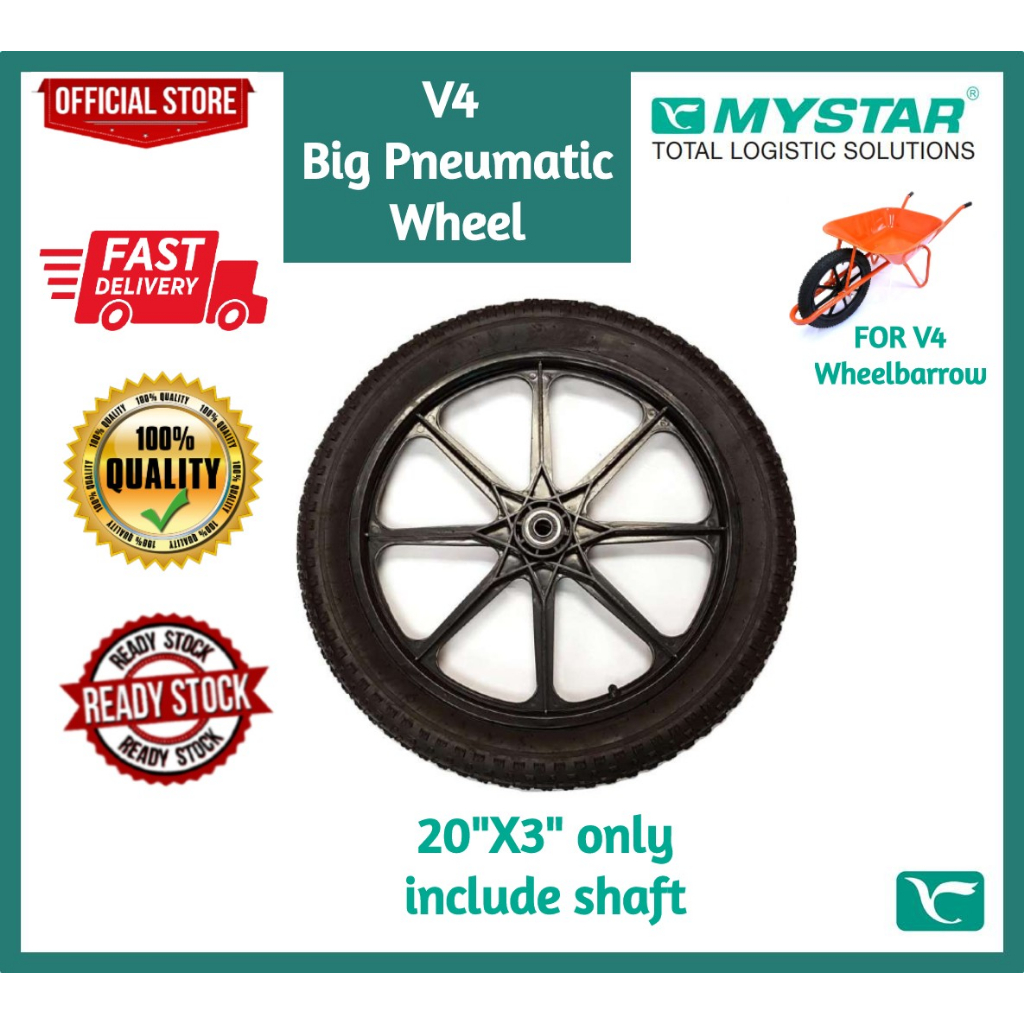 Tayar Pneumatic Angin Roda Besar 20 Inci" untuk PRESTAR V4 Wheelbarrow ...