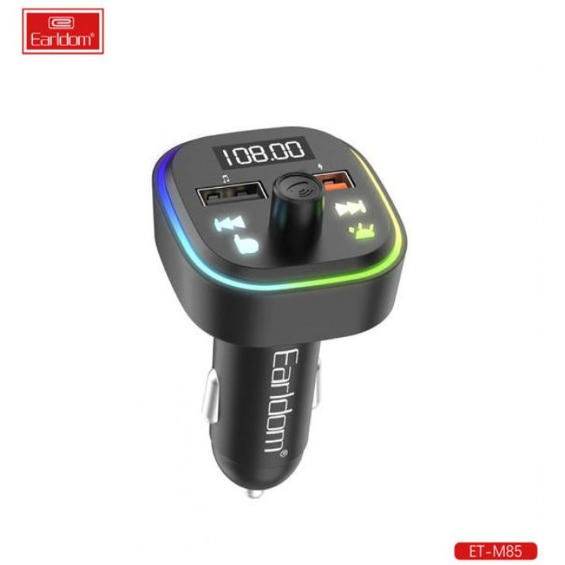 EARLDOM ET-M85 BLUETOOTH V5.0 3.1A LED LIGHT FM MODULATOR (USB*2 ...
